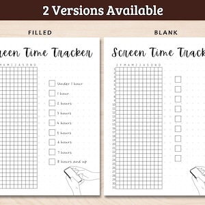 Screen Time Tracker, Habit Tracker Chart, Time Schedule Planner, Daily ...
