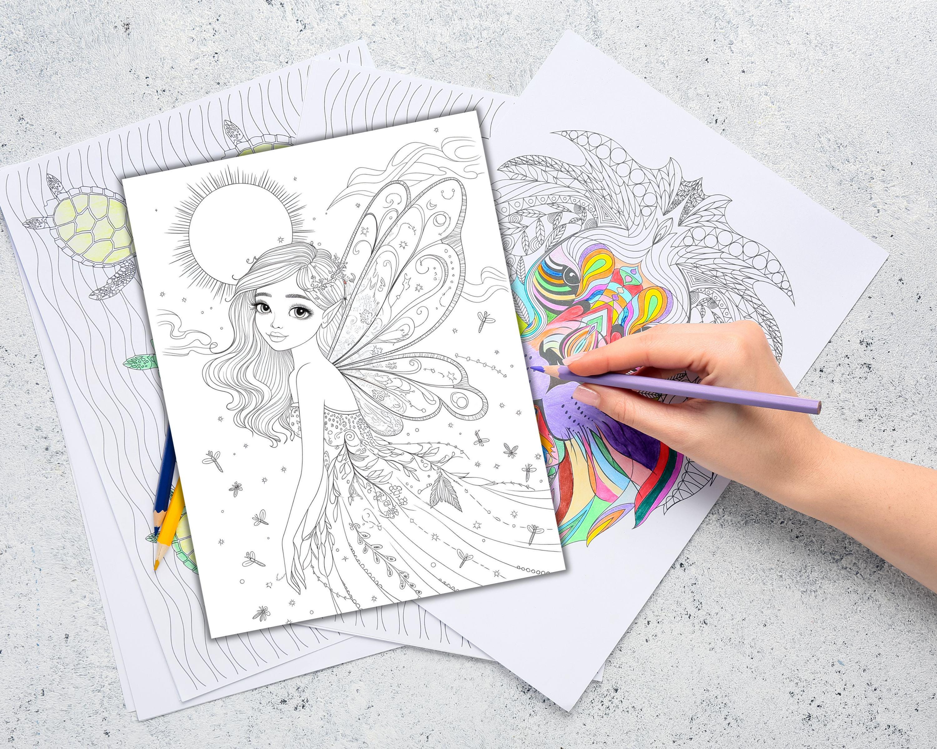 Moon Fairy Coloring Book, Fantasy Girls Coloring, Fairy Coloring Pages ...