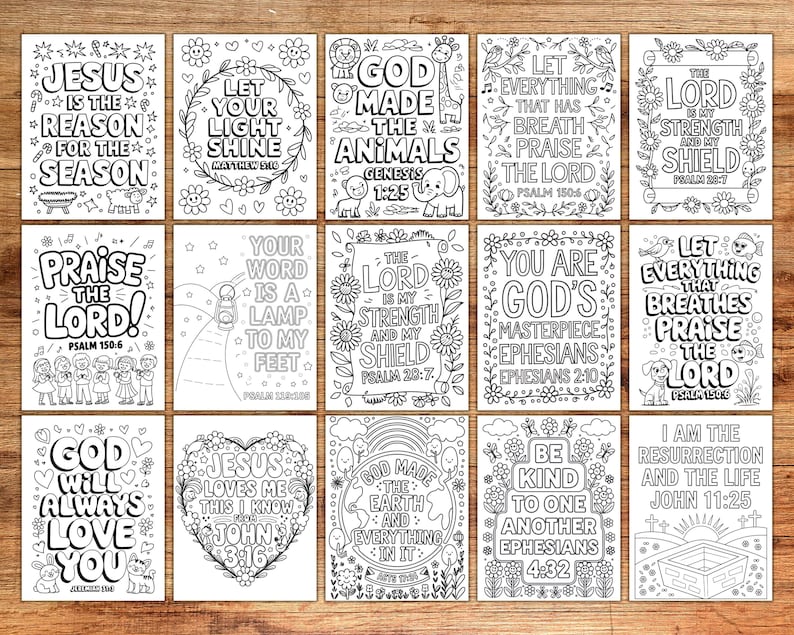 Bible Verse Coloring Pages – Printable Scripture Art With Floral ...