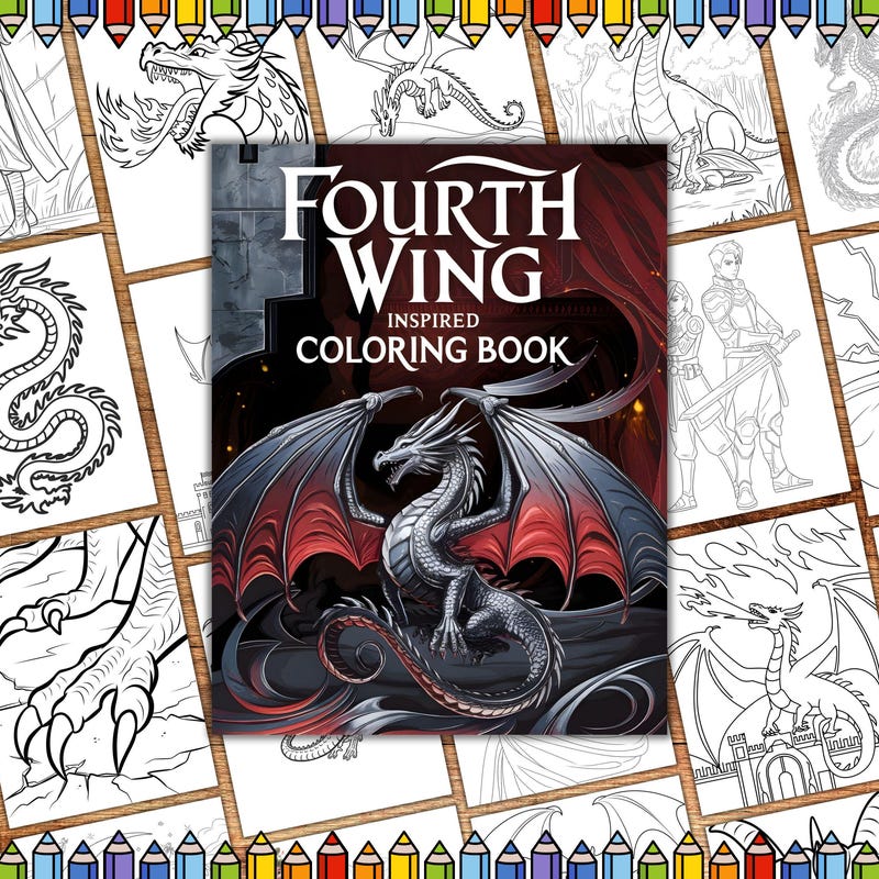 Fourth Wing Coloring Pages - Etsy