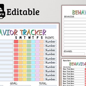 Behavior Reward Chart for Kids, Behavior Tracker for Kids, Good ...