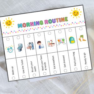 Kids Routine Flip Chart, Editable Morning and Bedtime Schedule, Visual ...