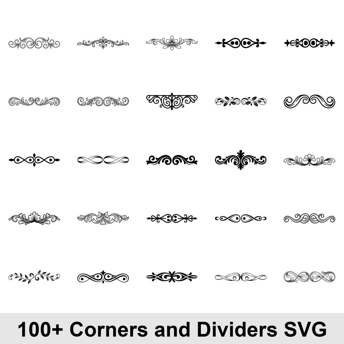 100+ Ornamental Corners SVG Bundle, Decorative Borders & Divider SVG ...