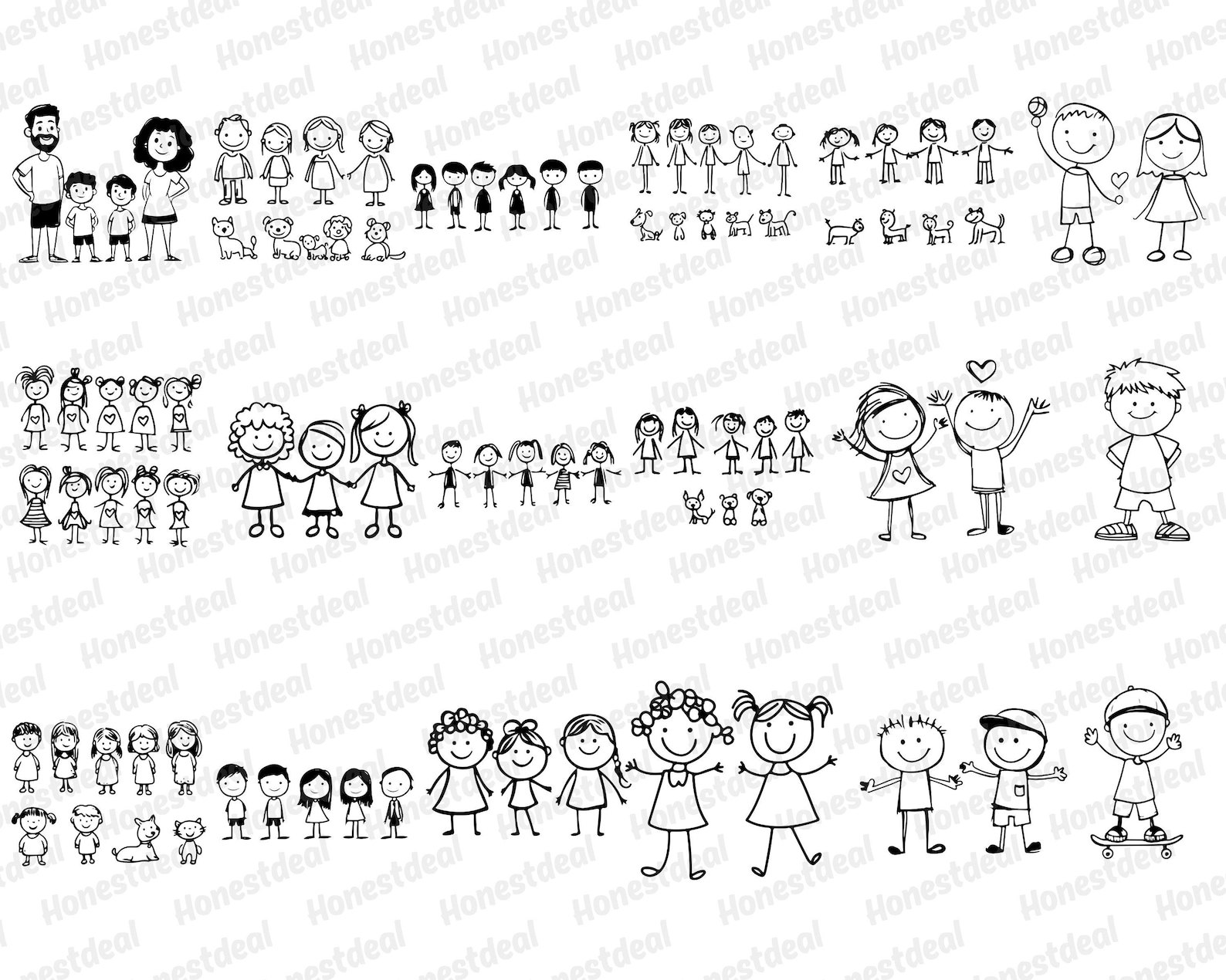 Stick Family SVG Bundle, Stick Family Cut Files Huge Pack of Stick ...