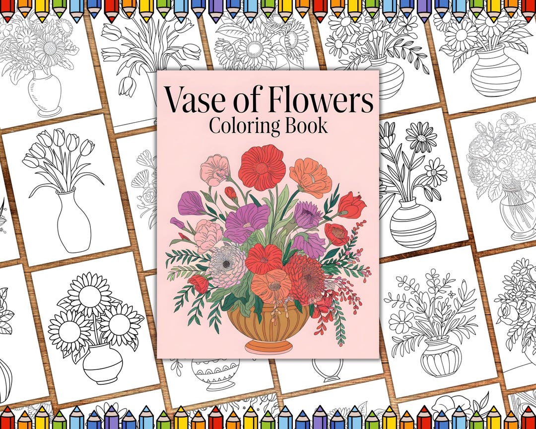 Vase of Flowers Coloring Pages, Easy Flower Vases Coloring Pages ...