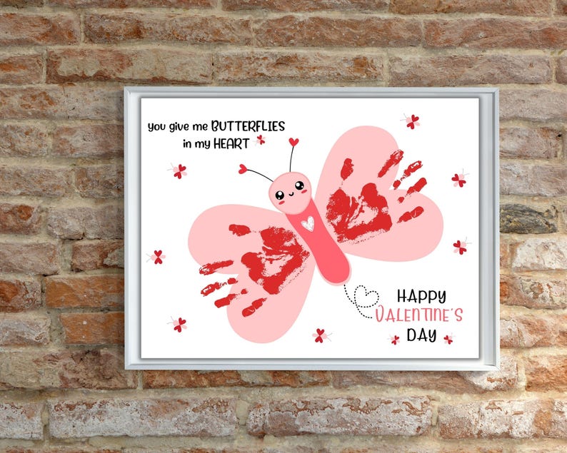 Butterfly Handprint Art, Personalized Butterfly Keepsake, DIY Baby ...