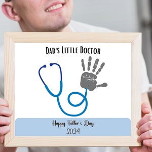 Doctor Handprint Art Craft, Digital Father's Day Gift Clipart, Homemade ...