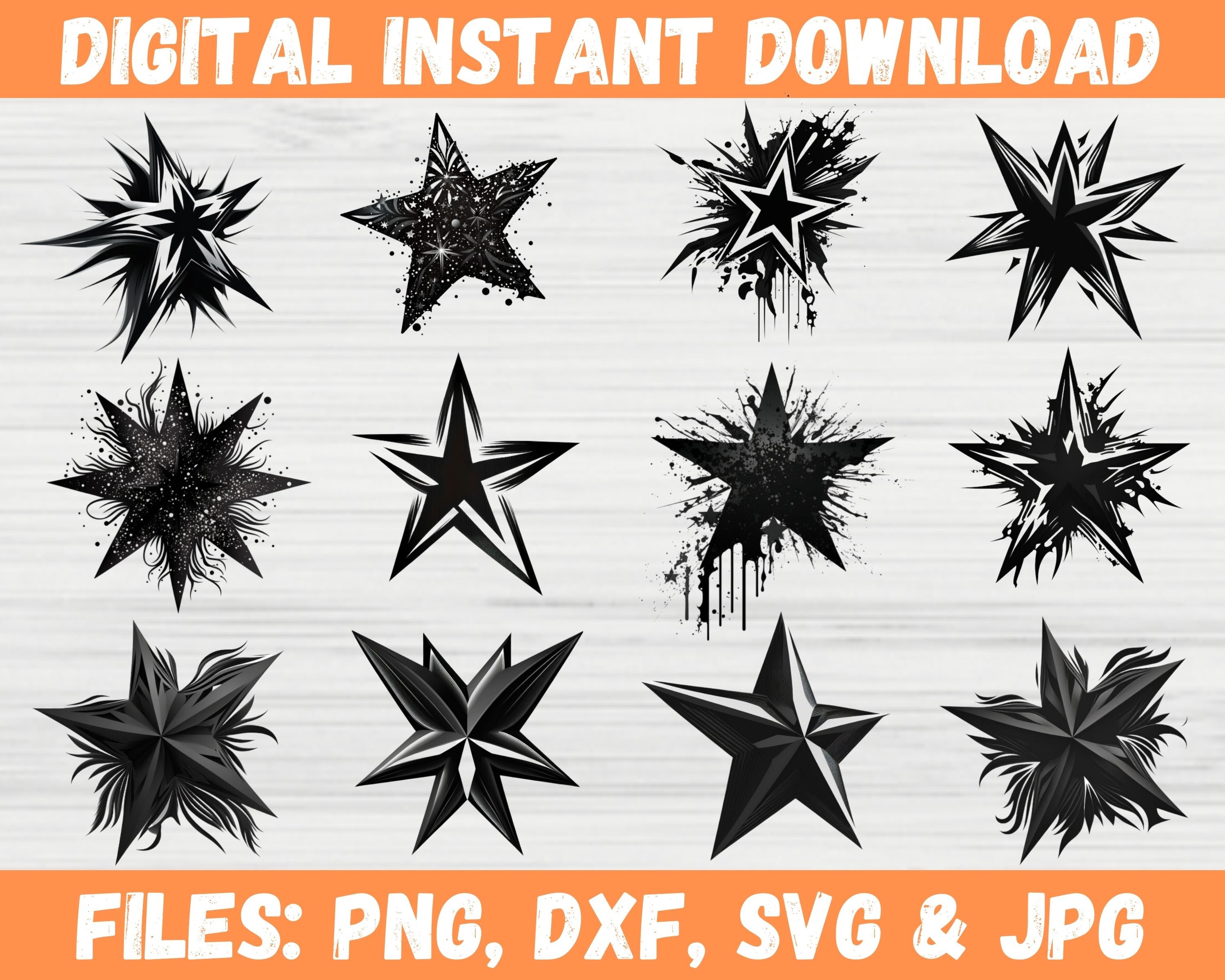 Sparkle Star Svg Bundle Glittering Sparkle Clipart Overlay - Etsy