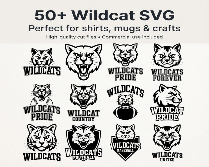 50+ Wildcats SVG Bundle, Wildcat Svg, Mascot Svg for Cricut, Kentucky ...
