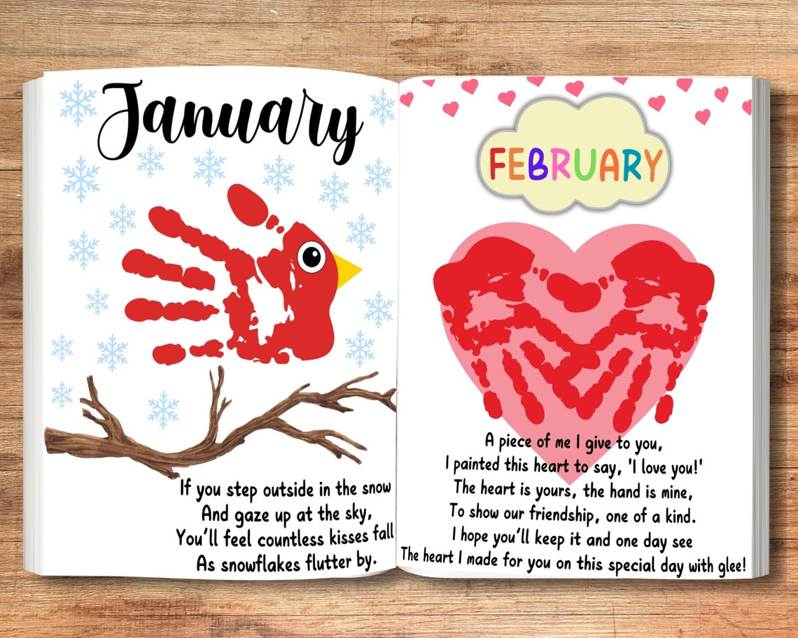 Handprint Memory Book Printable, Kids Keepsake Art, Preschool Handprint ...