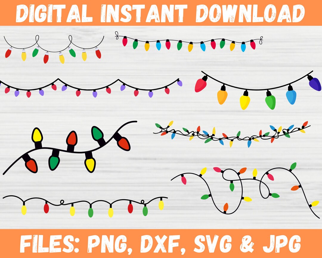 Christmas Lights SVG, Christmas Lights Strings SVG, Strands of ...