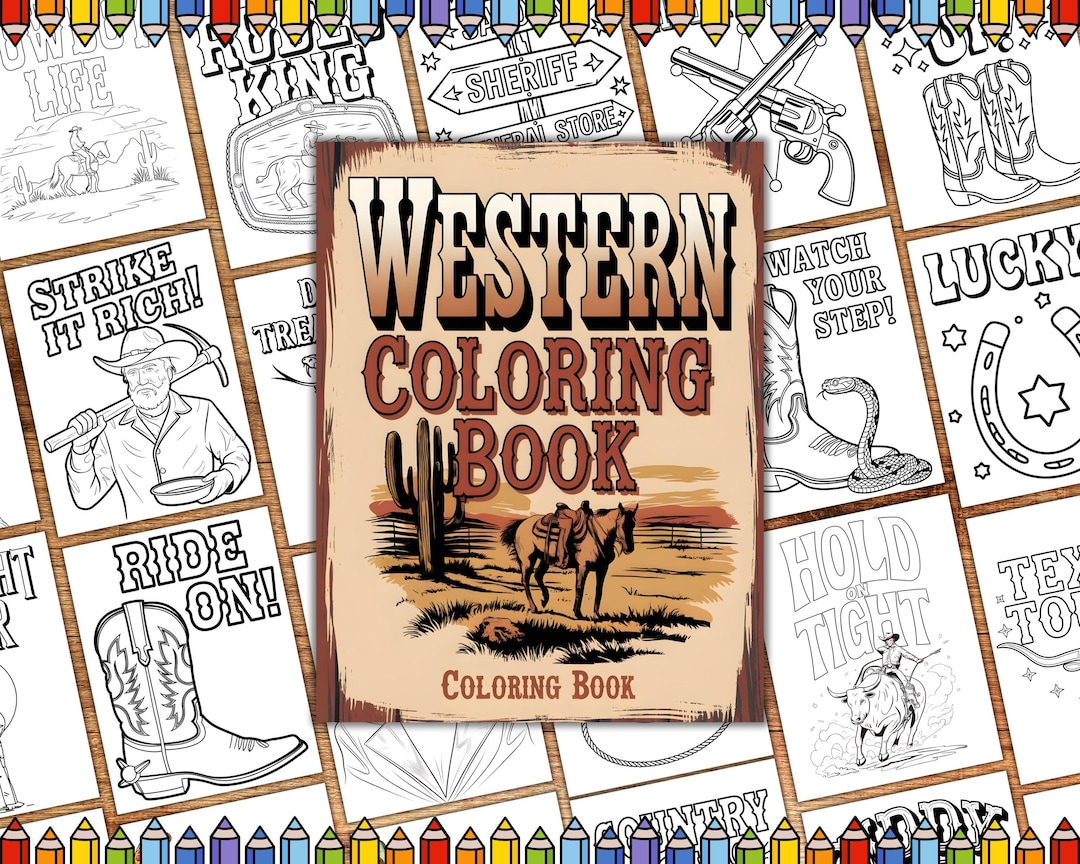 Western Coloring Book, Horse Coloring Pages, Western Life Coloring Book ...