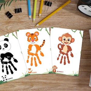 Wild Animal Handprint Craft, Printable Handprint Keepsake, Safari ...