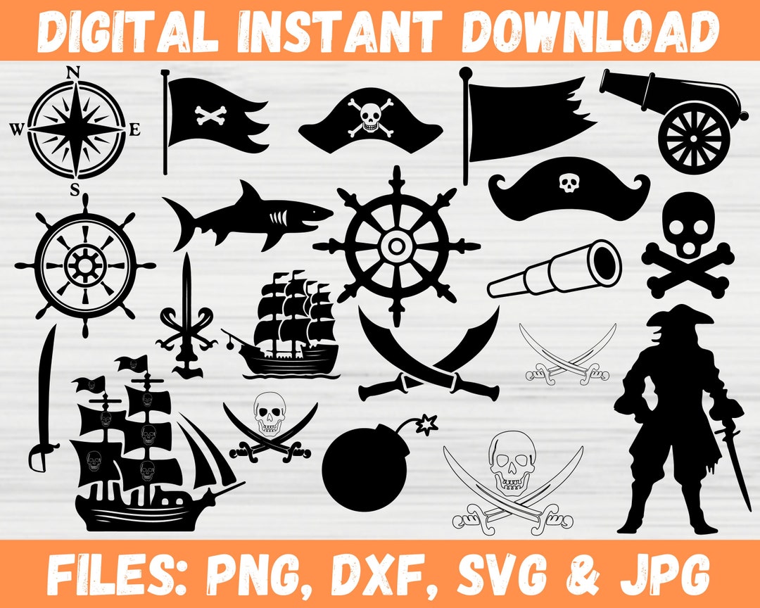Pirate SVG Bundle With Ship, Pirate Treasure Party SVG | SVG Files for ...