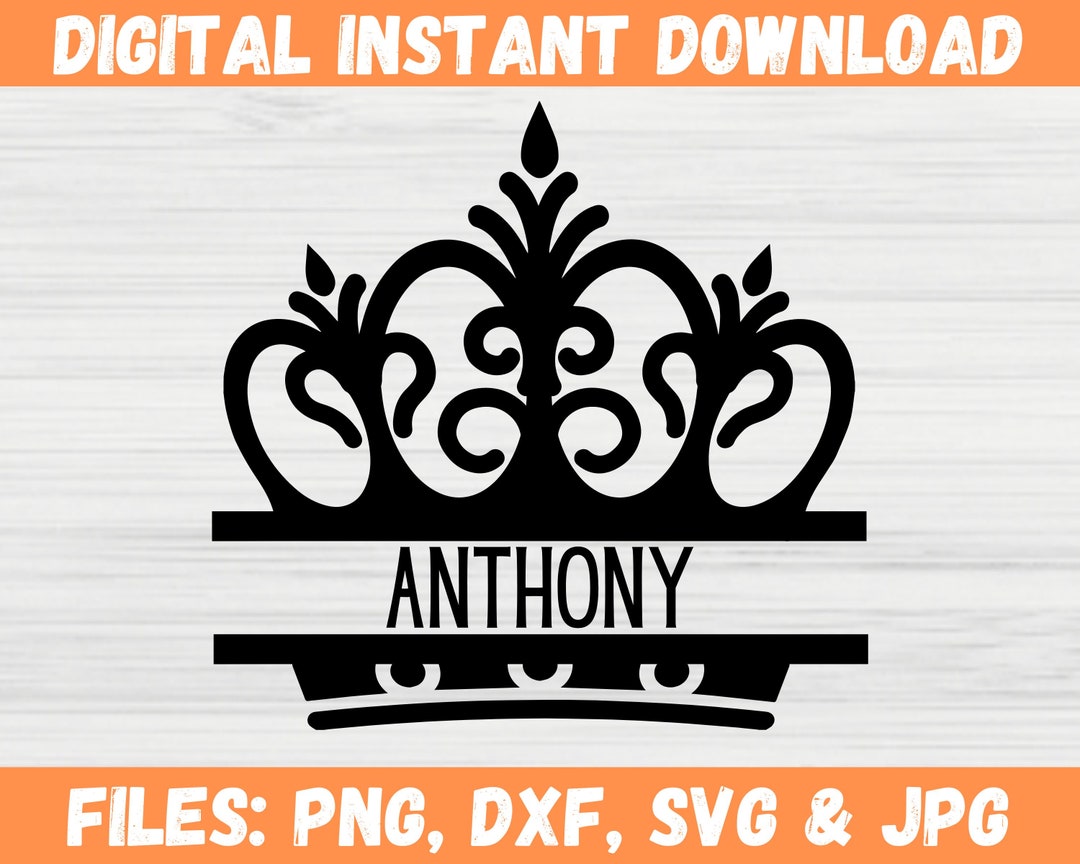Crown SVG, Split Frame Princess Crown Cut Files, Monogram Queen Crown ...