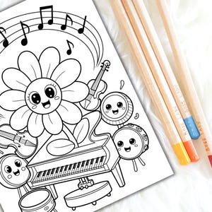Cute Kawaii Flower Coloring Pages, Kawaii Coloring Book, Cute Cozy ...