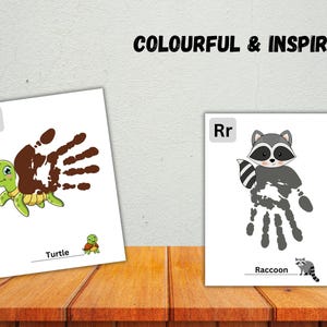 Animal Alphabet Handprint Art Craft, Baby Toddler Activity, Classroom ...