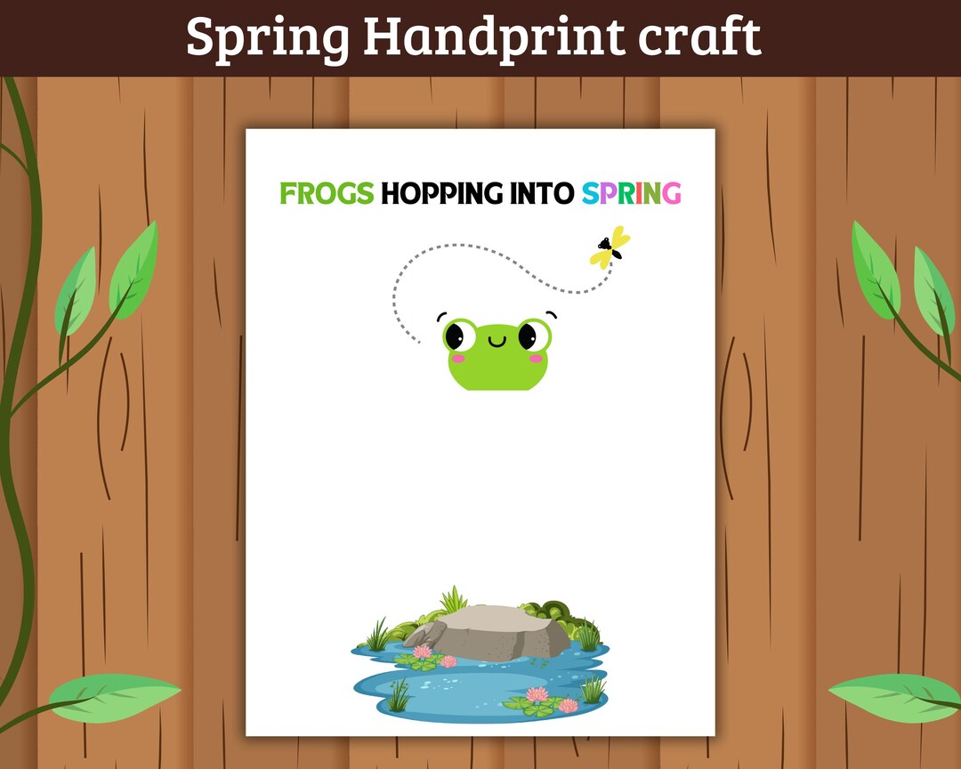Spring Handprint Craft for Kids, Frog & Flower Handprint Activity ...
