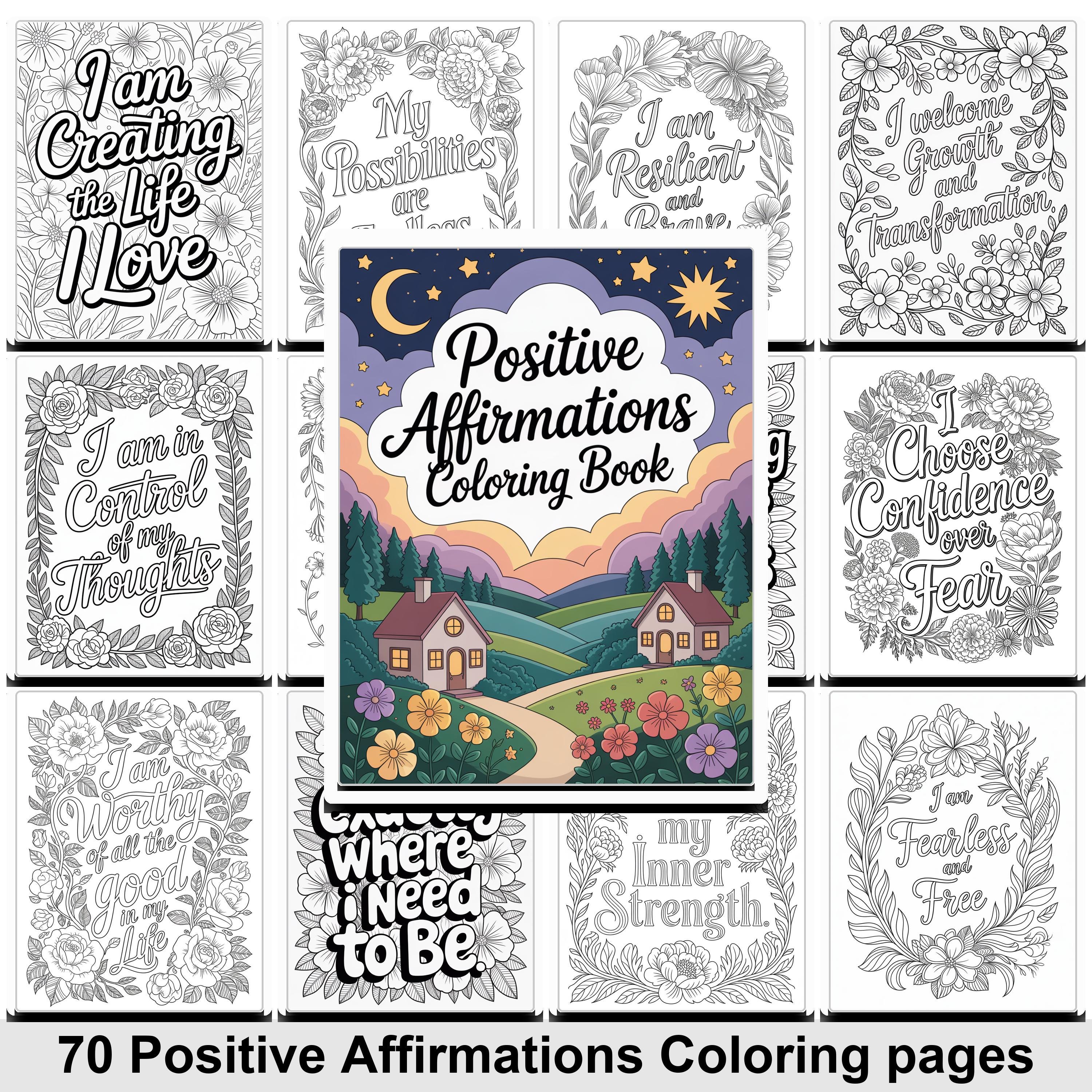70 Positive Affirmations Coloring Pages | Self Love Quotes Printable ...