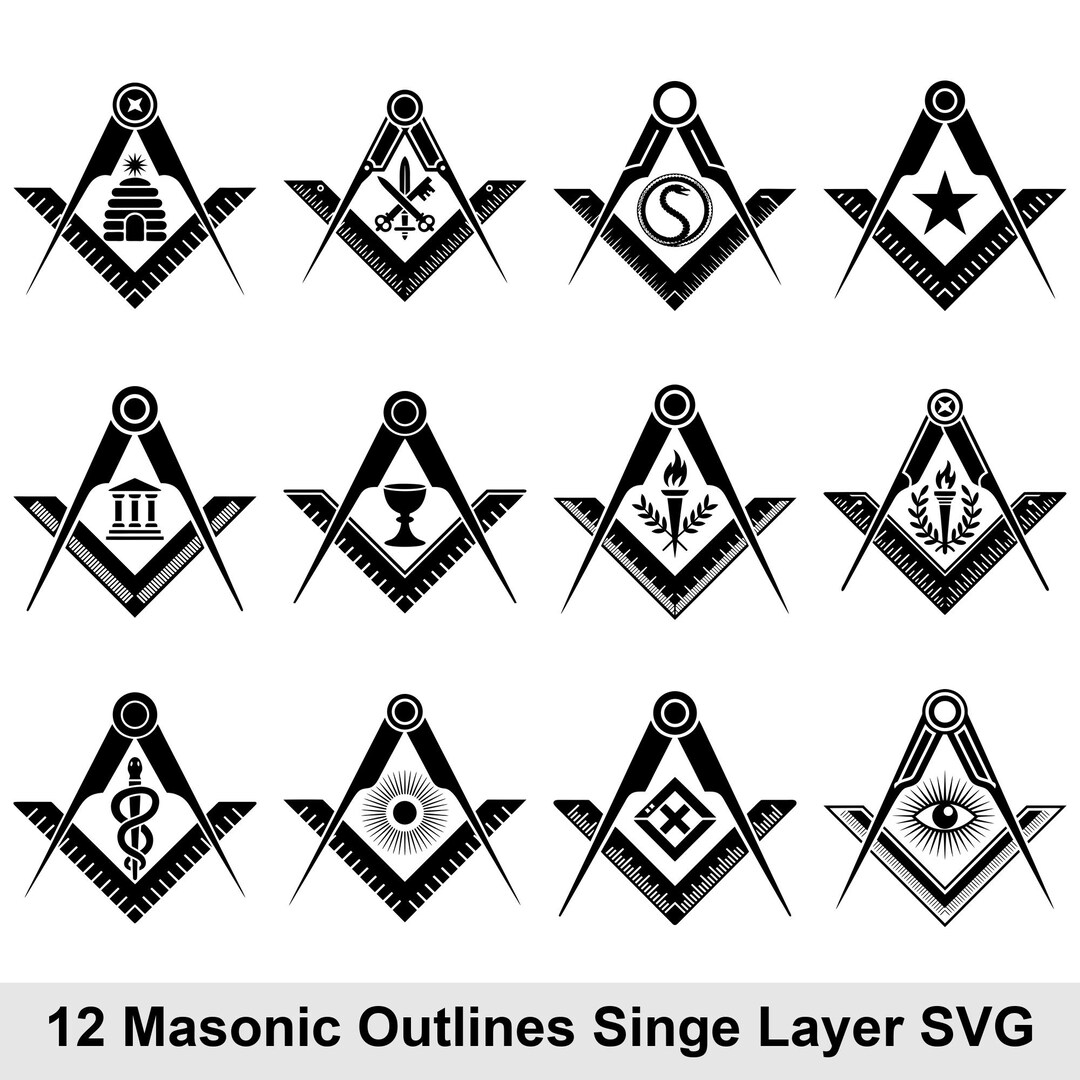 Masonic SVG Bundle | 12 Freemason Cut Files for Cricut | Square and ...