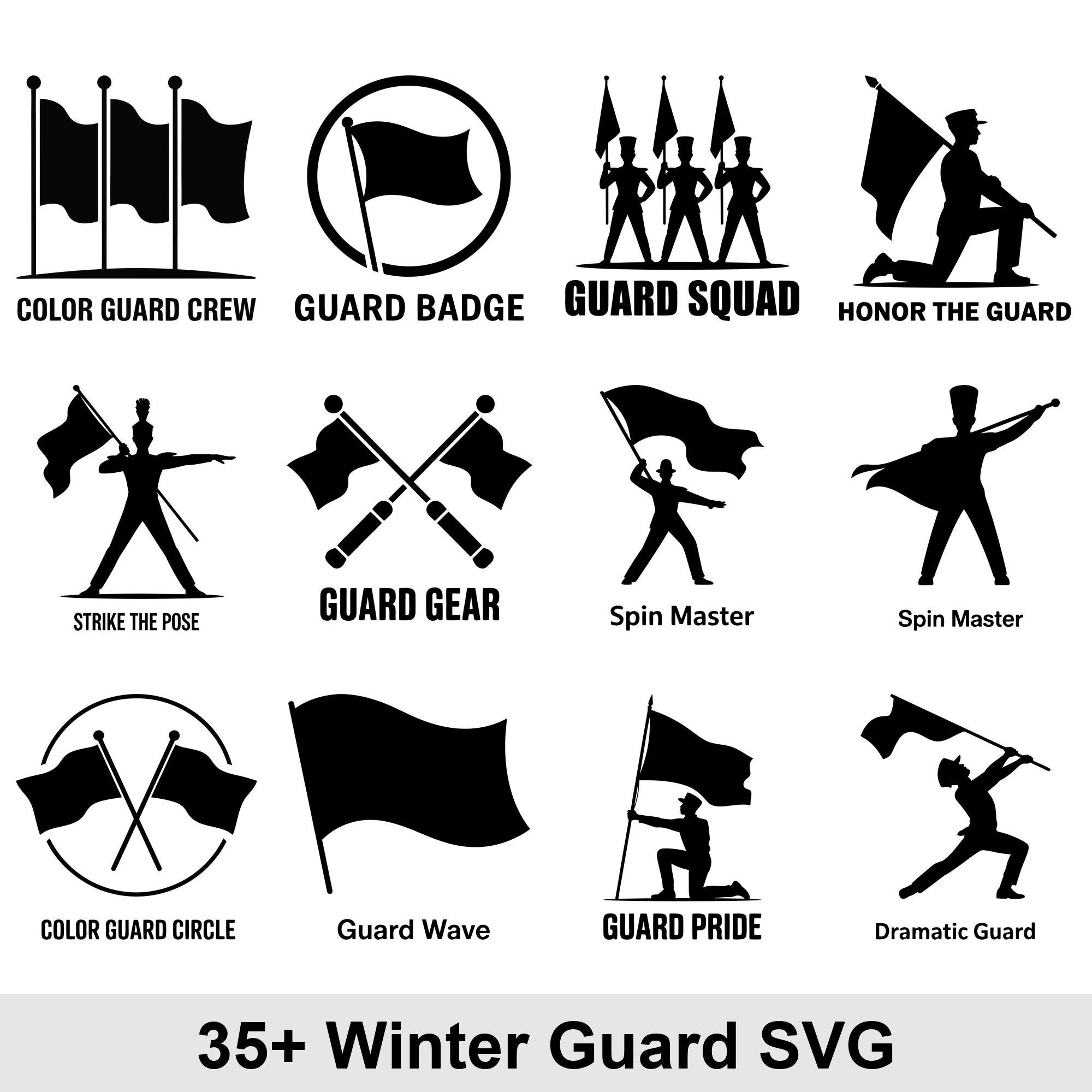 Color Guard SVG Bundle | Winter Guard SVG for Cricut | Flag Flipping ...