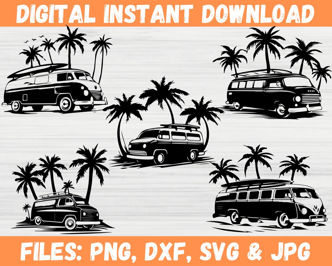 Beach Surf Van Svg, Summer Time Van, Hippie Van, Summer Shirt Svg ...