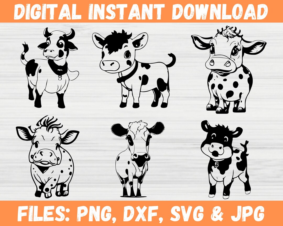 Highland Cow Svg Bundle Cute Farm Animal Cuttable Design SVG PNG DXF ...