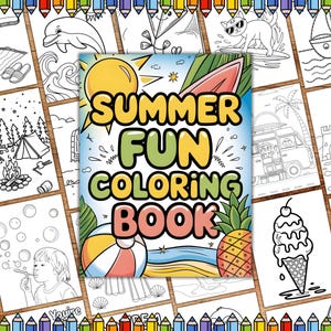 Summer Fun Coloring Pages, Bold and Easy Coloring Books, Summer ...