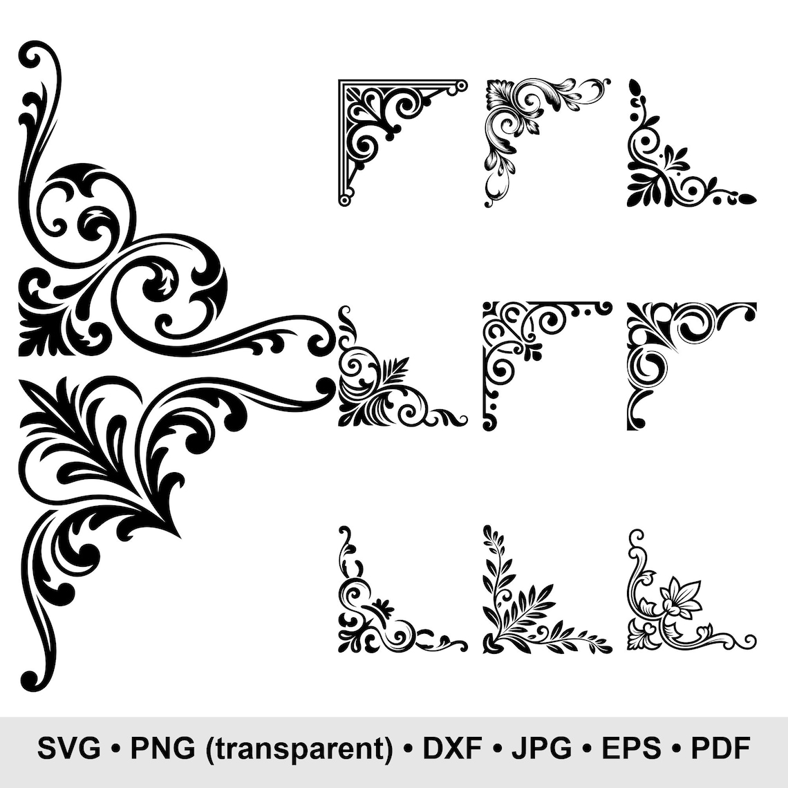 100+ Ornamental Corners SVG Bundle, Decorative Borders & Divider SVG ...