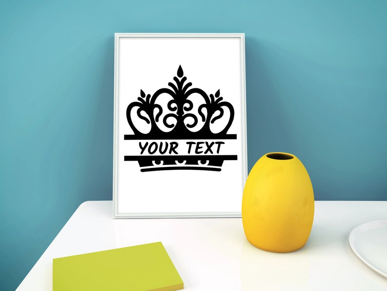 Crown SVG Split Frame Princess Crown Cut Files Monogram - Etsy