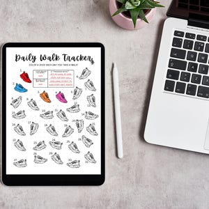 Daily Walk Tracker Printable, Fitness Journal Tracker Page, Workout ...