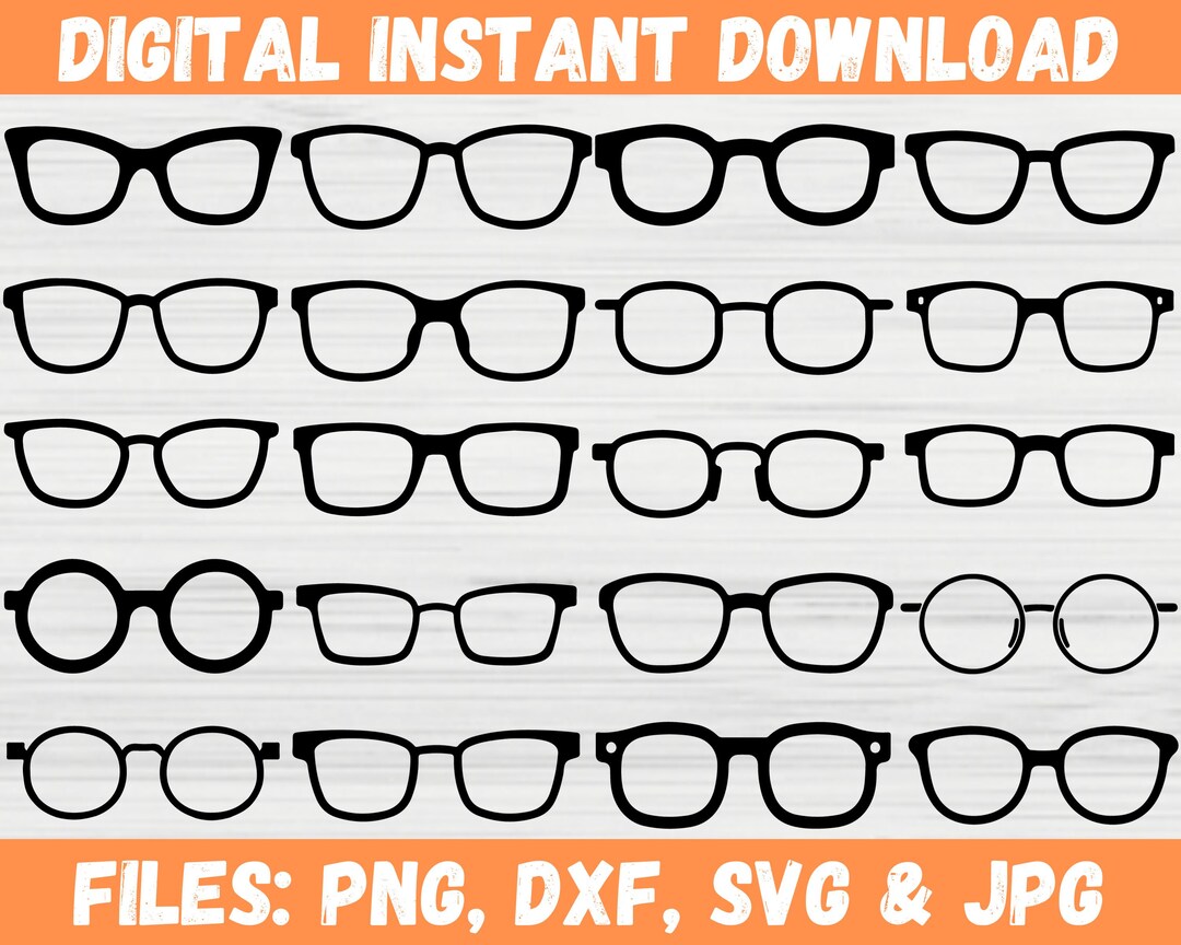 Glasses SVG Bundle, Sunglasses Clipart PNG for Cricut Silhouette, Cute ...