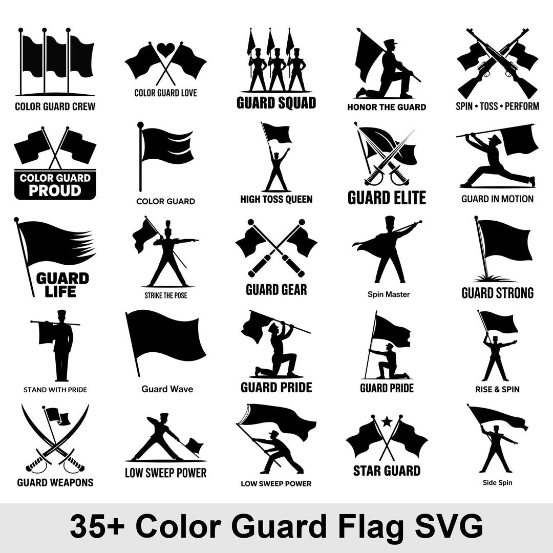 Color Guard SVG Bundle | Winter Guard SVG for Cricut | Flag Flipping ...