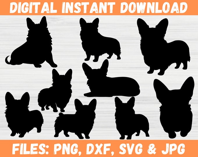 Corgi PNG SVG Bundle 18 Images Digital Printable Vector Instant ...