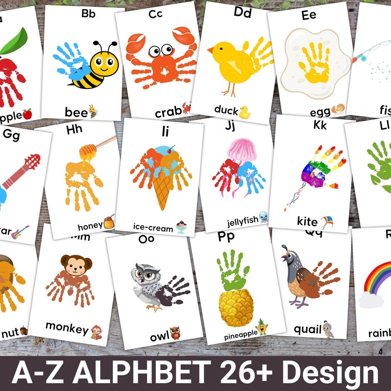 Handprint Alphabet - Etsy