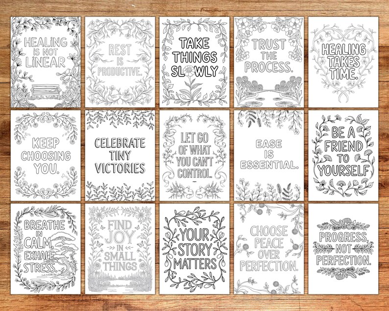 MEGA BUNDLE! 400+ Mental Health Coloring Pages | Positive Motivational ...