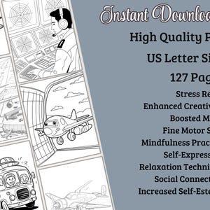 Airplane Coloring Pages Printable PDF, Airport and Aircraft Activity ...