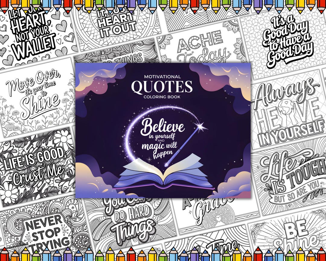 Motivational Quotes Coloring Pages, Inspirational Quotes Coloring Book ...