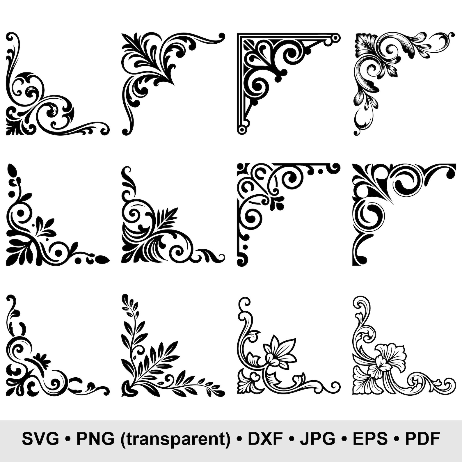 100+ Ornamental Corners SVG Bundle, Decorative Borders & Divider SVG ...