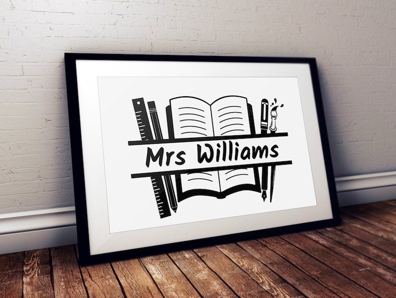 School Split Monogram Frame SVG Teacher SVG Education - Etsy