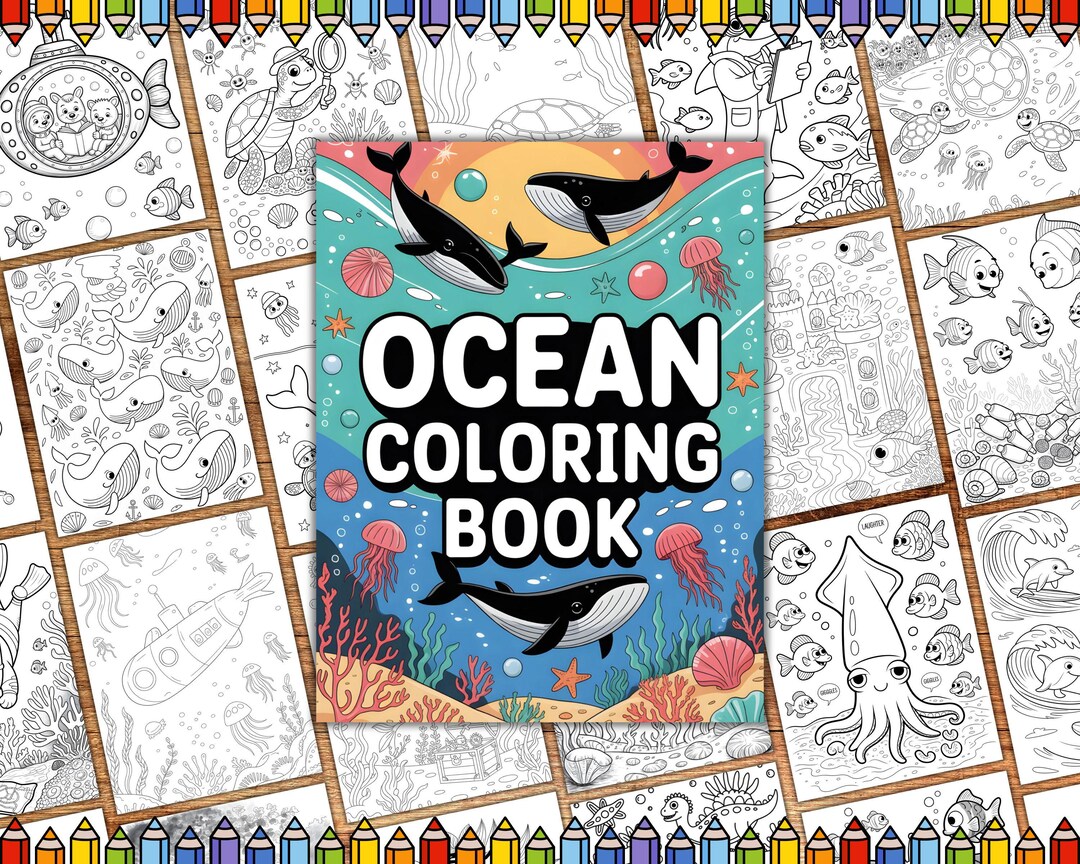 Under the Sea Coloring Pages for Kids, Summer Coloring Book, Ocean ...