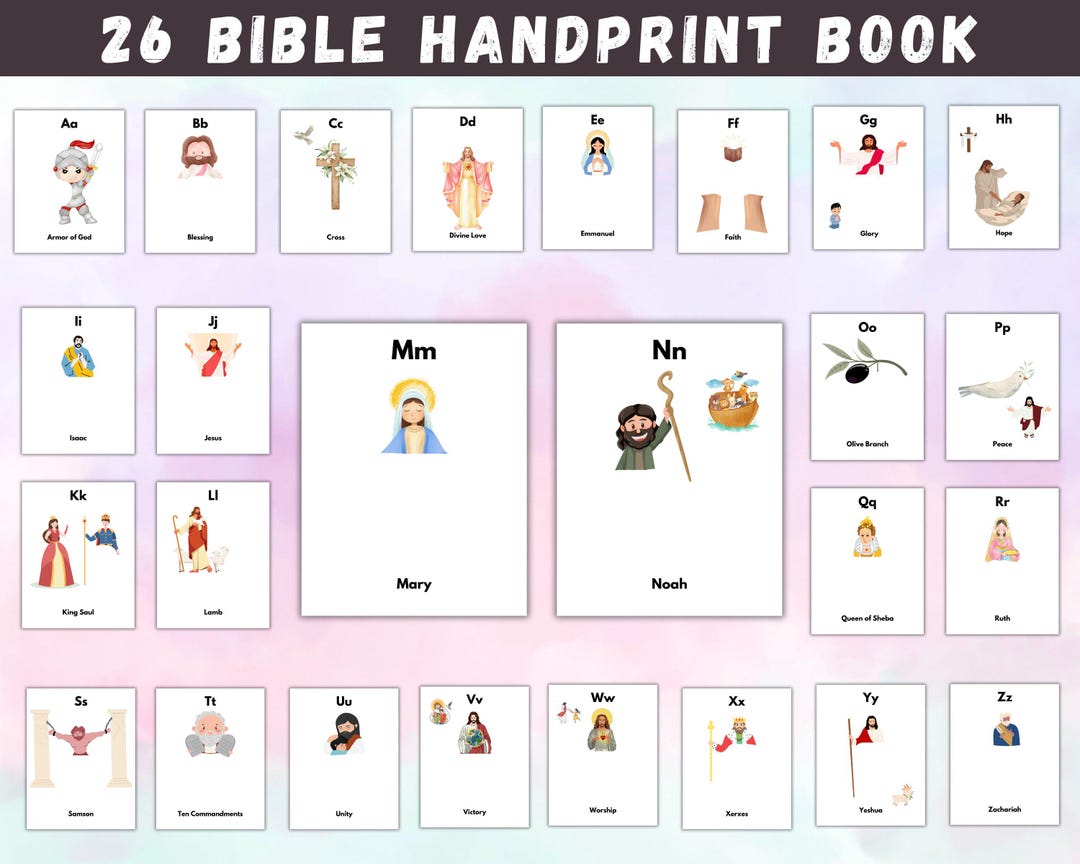 A-Z Bible Handprint Book, Alphabet Handprint Art, Toddler & Baby Craft ...