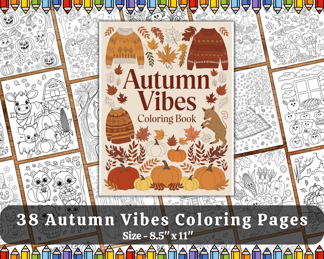 Autumn Coloring Pages for Kids & Adults | Cozy Fall Vibes Art ...