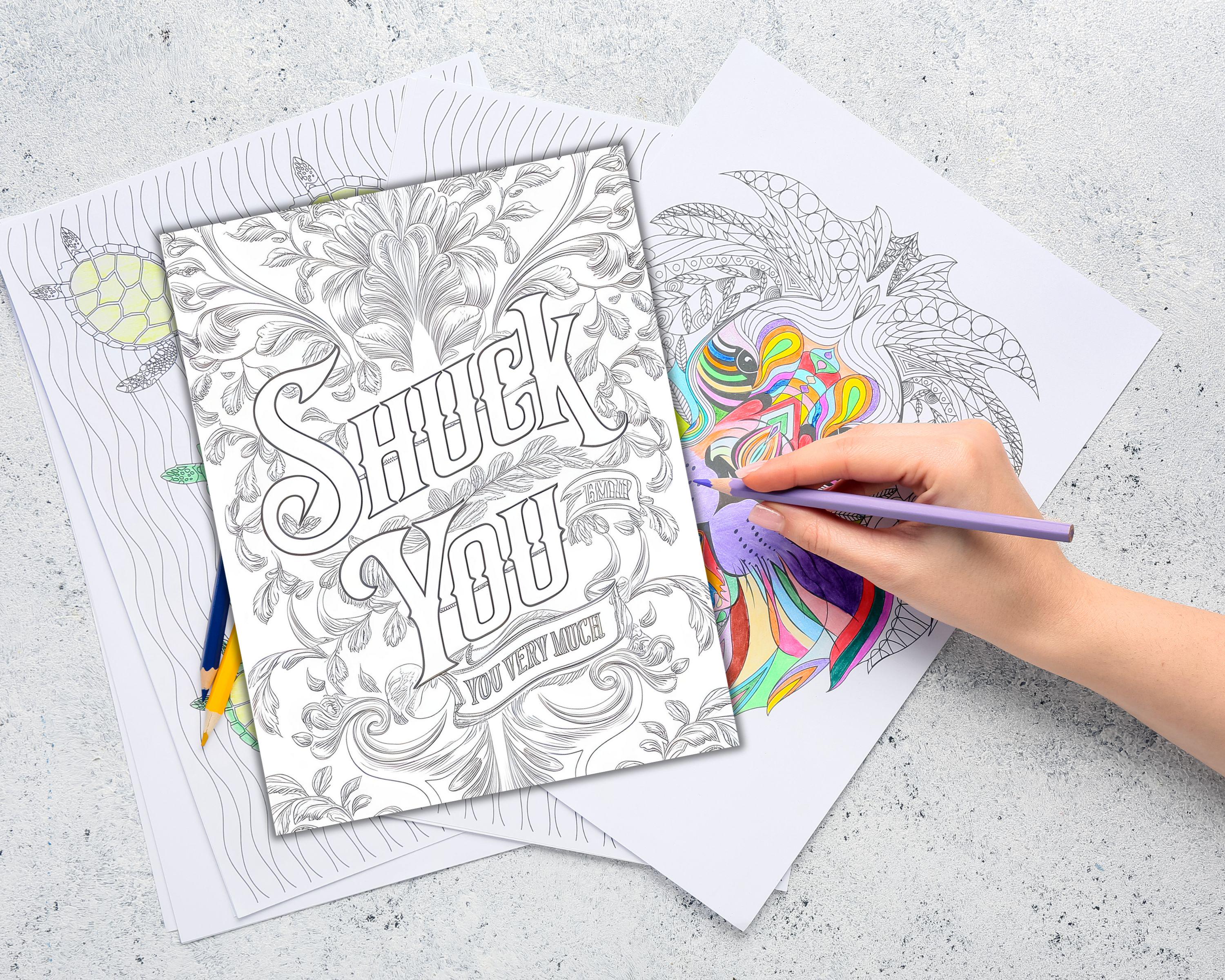 Adult Curse Words Coloring Pages, Adult Coloring Book, Digital Coloring ...