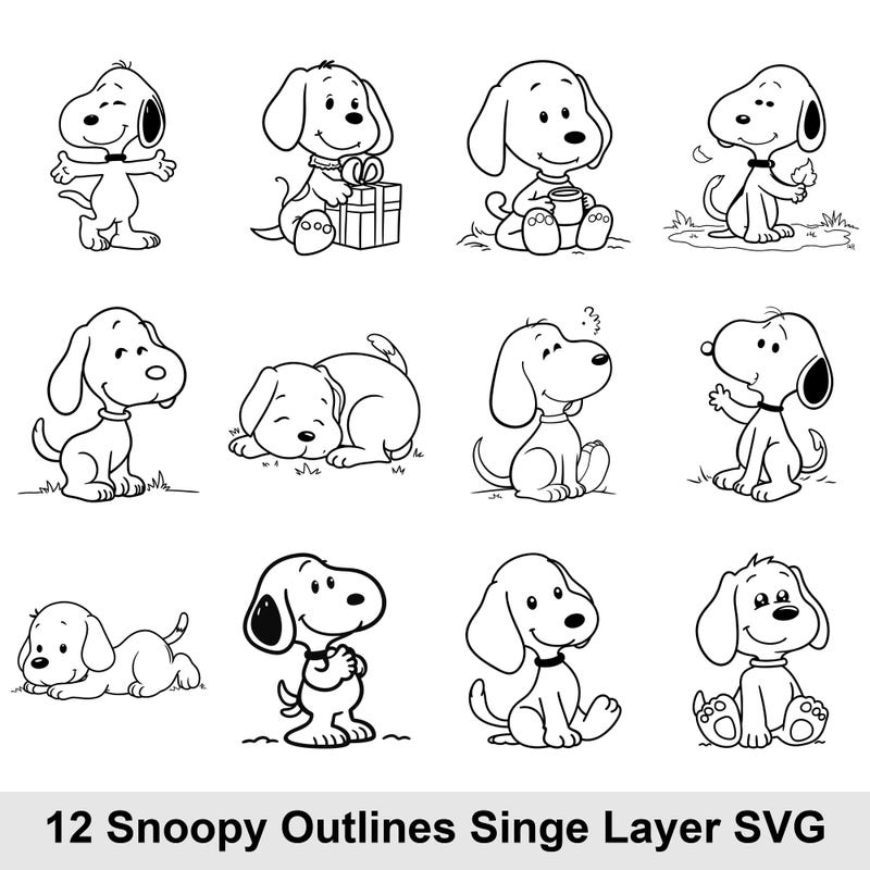 Snoopy Outline - Etsy