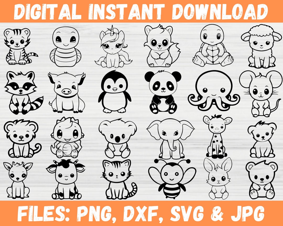 Animal Bundle SVG, Animal Clipart, Animal Doodle Drawing Clipart ...