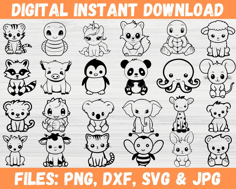 Animal Bundle SVG, Animal Clipart, Animal Doodle Drawing Clipart ...