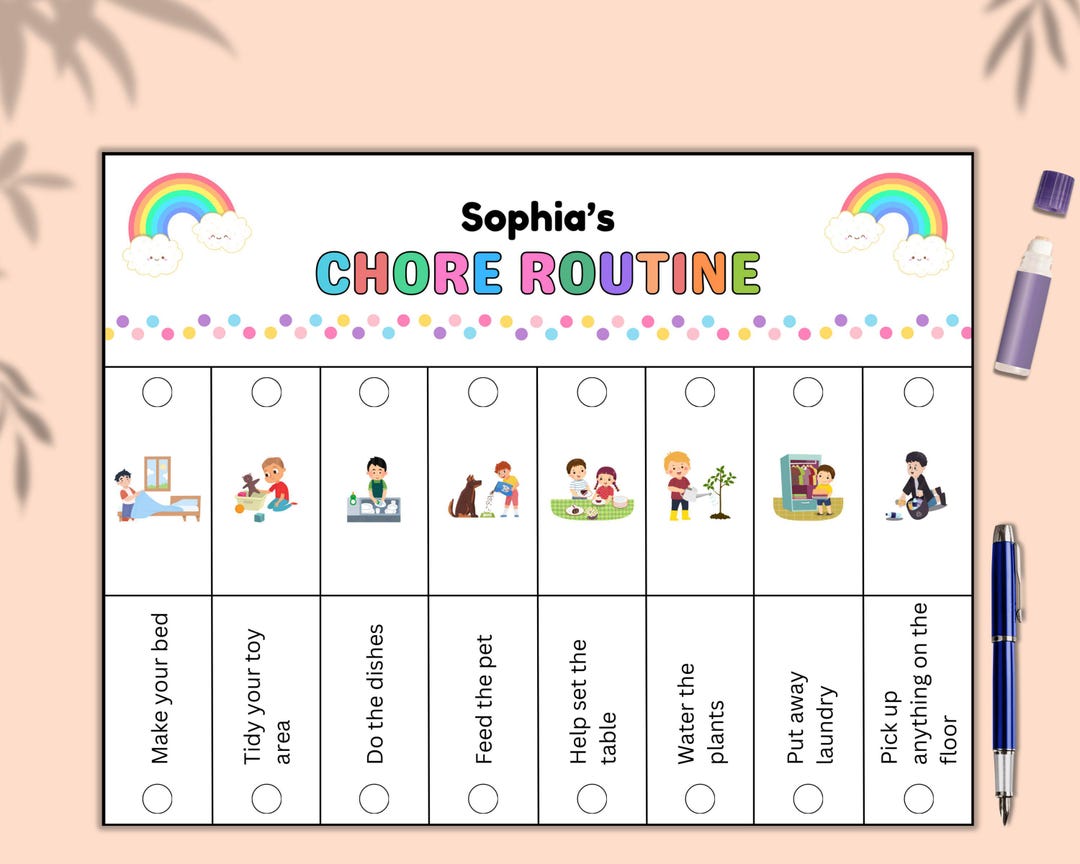 Kids Routine Flip Chart, Editable Morning and Bedtime Schedule, Visual ...