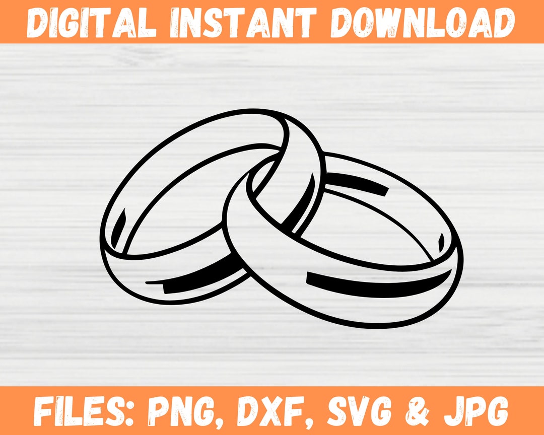 Interlocking Wedding Rings SVG, Intertwined Bands Cricut File, Marriage ...