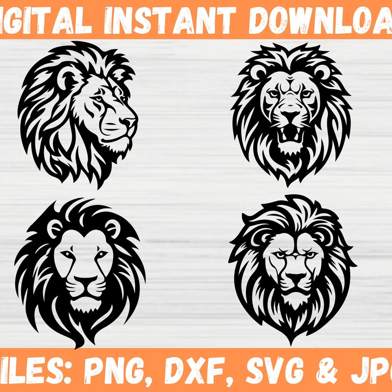 Cute Lion Heads File - Etsy